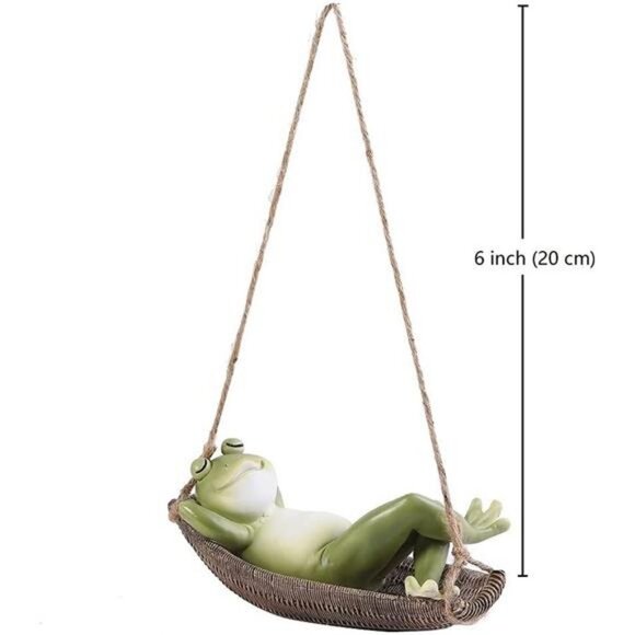 Accents | Funny Hanging Hammock Swing Frog Statue Fairy Tree Sleeping ...